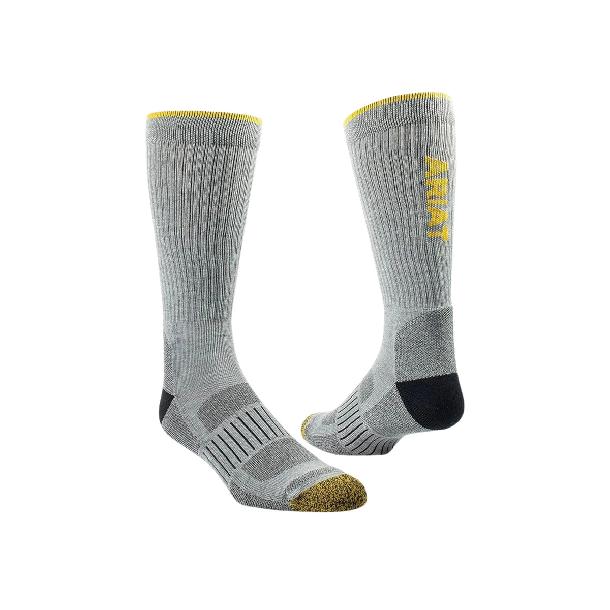 Ariat Tek High Performance Crew 2 Pack Socks - Grey – Lenny's Shoe ...