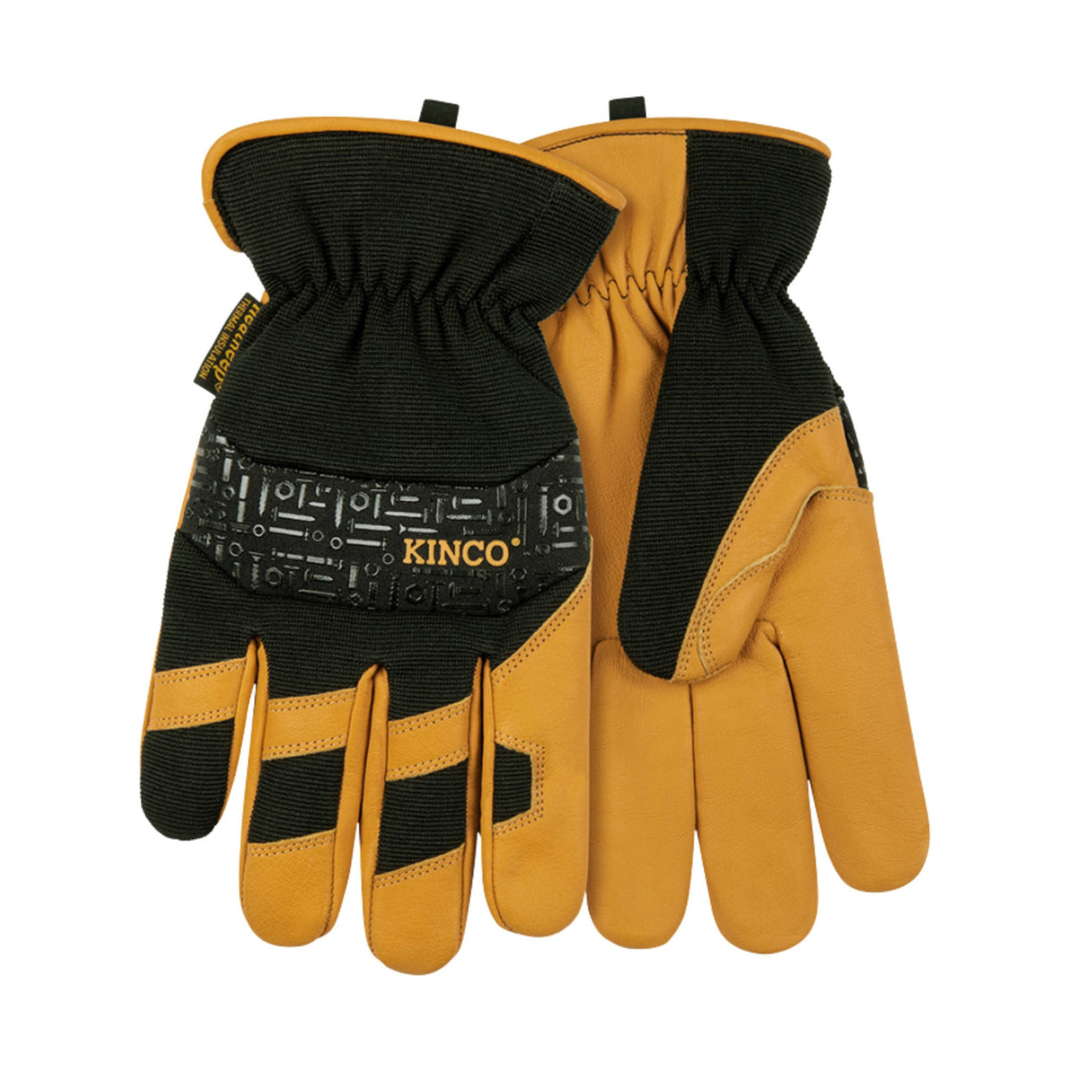 Kinco Men's Lined Grain Buffalo and Synthetic Hybrid Gloves - Black ...