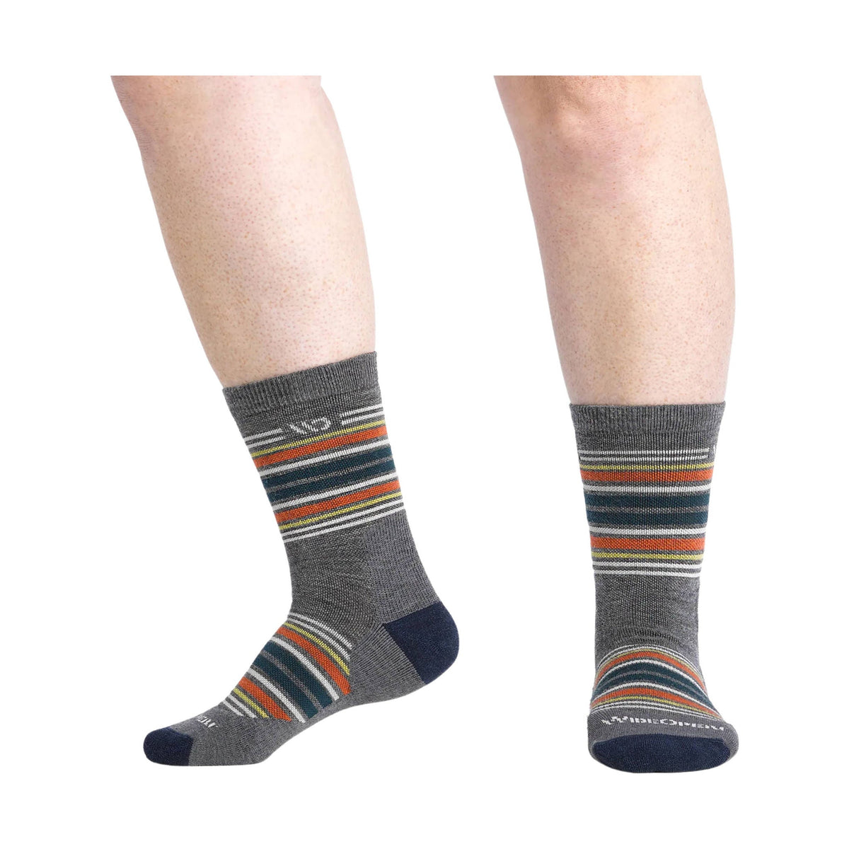 Wide Open Men's Multi Stripe Cushioned Micro Crew Socks - Gray – Lenny ...